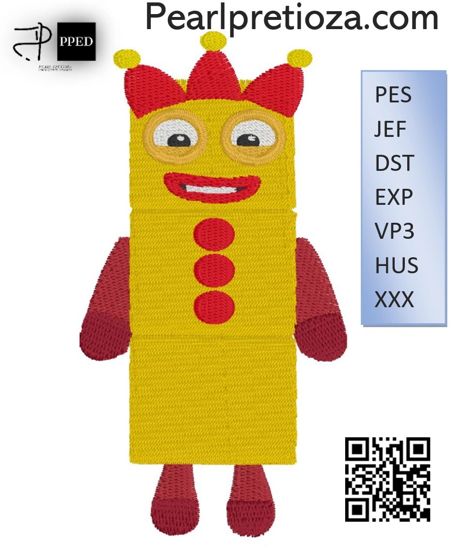 Boy Made Of A Block Number 3 Block Customer Character Fill Stitch Boy Made Of A Block Number 3 Block Customer Character Fill Stitch